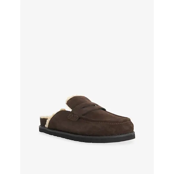 DUNE Goldy Faux Shearling-lined Suede Loafers