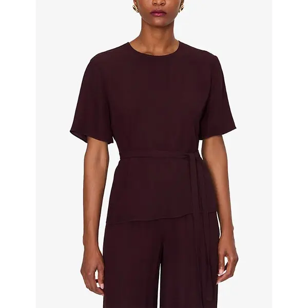 JOSEPH Atheris Tie-waist Crepe Top