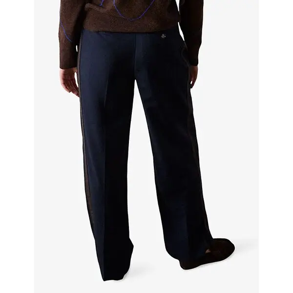 Whistles Side-stripe Straight-leg Stretch-woven Trousers