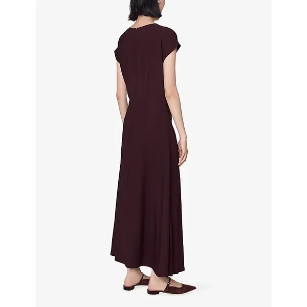 JOSEPH Taipan Draped-waist Crepe Maxi Dress