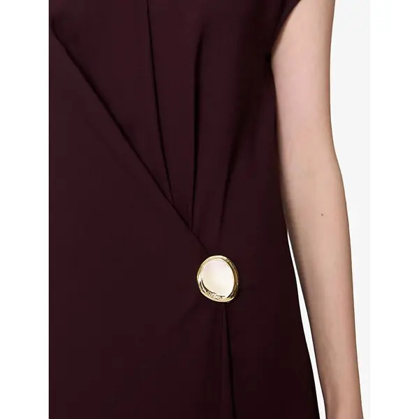 JOSEPH Taipan Draped-waist Crepe Maxi Dress