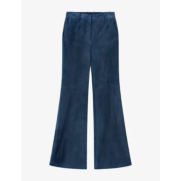 JOSEPH Tafira Flared Suede Trousers