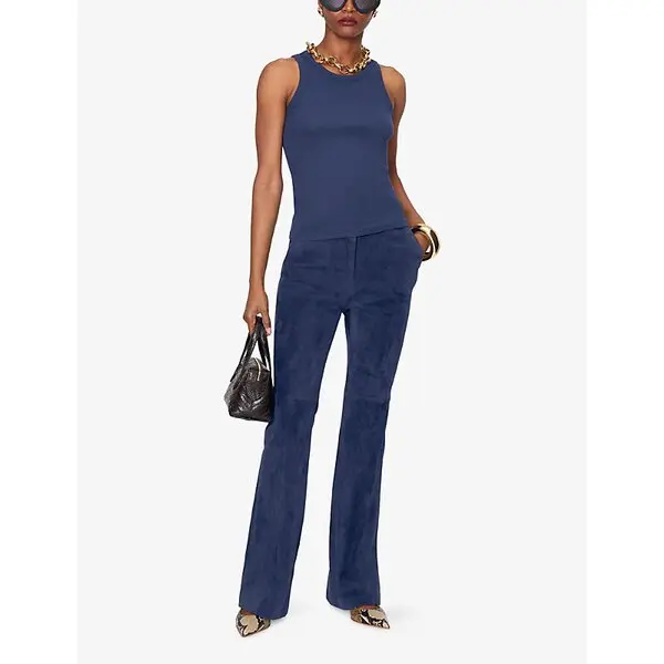 JOSEPH Tafira Flared Suede Trousers