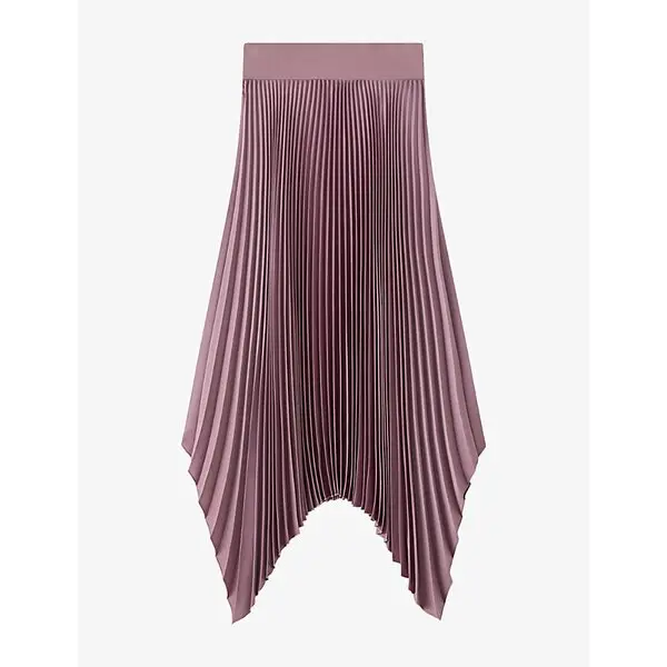 JOSEPH Ade Plissé Crepe Midi Skirt - Lilac