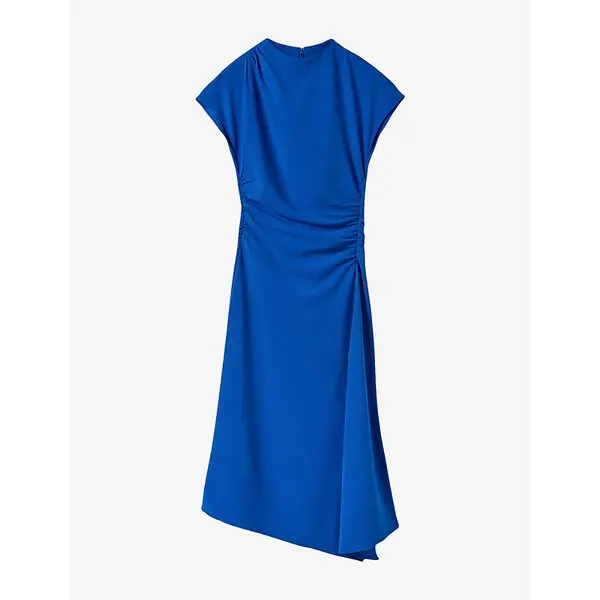 Whistles Ruched Midi Dress - Blue