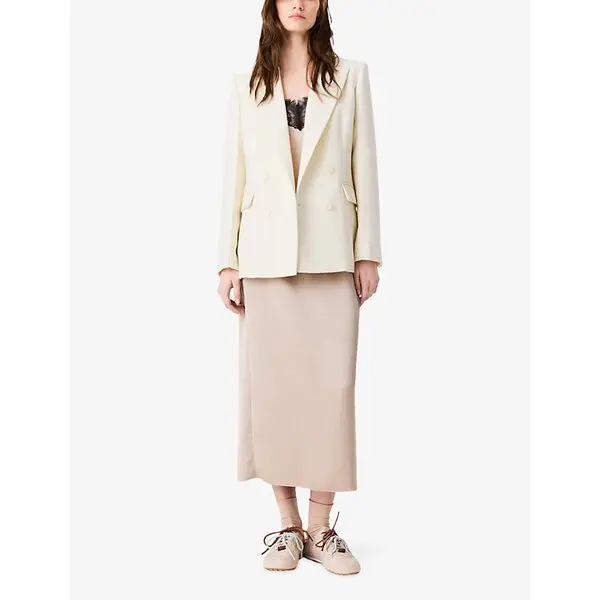 Maje Tailored Double-breasted Wool-blend Blazer