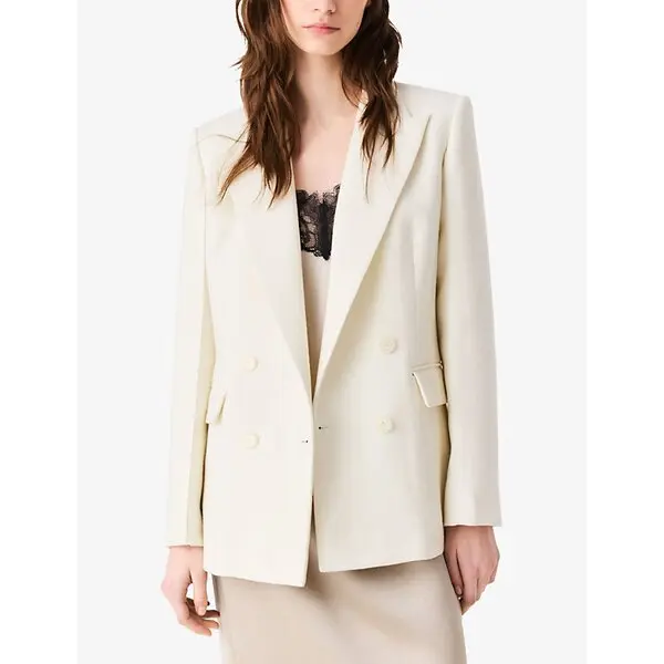 Maje Tailored Double-breasted Wool-blend Blazer