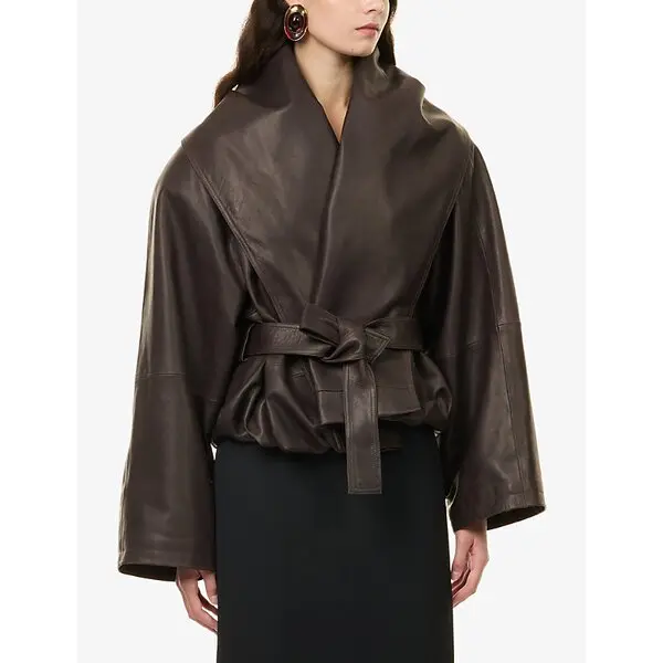 Magda Butrym Belted Leather Jacket