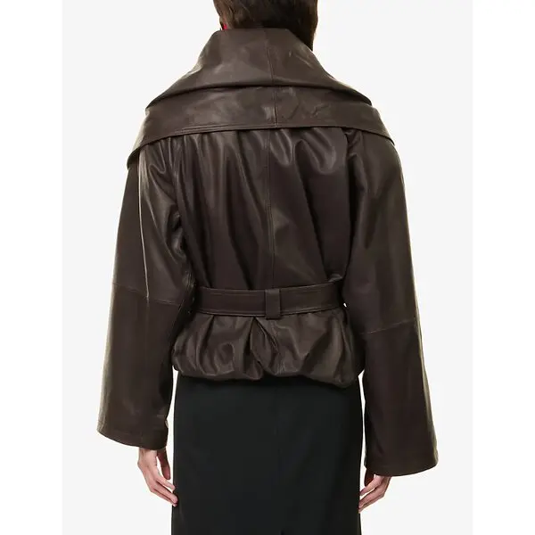 Magda Butrym Belted Leather Jacket