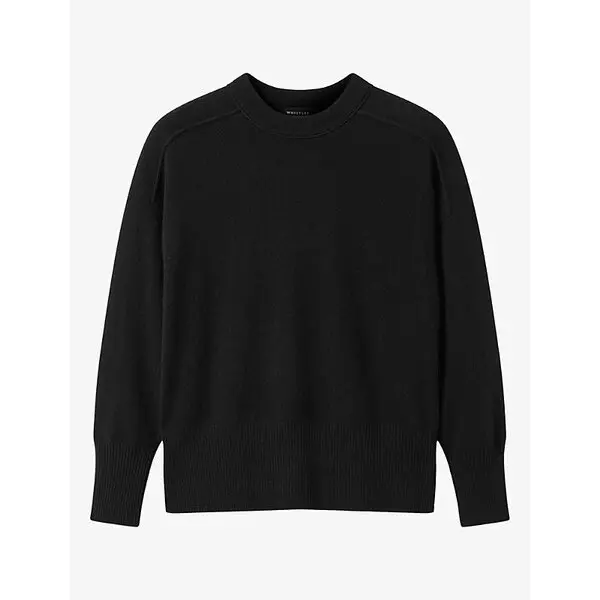 Whistles Round-neck Knitted Cashmere Jumper - Black