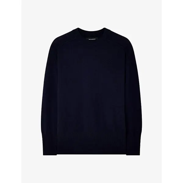 Whistles Crewneck Seam-detail Cashmere Jumper