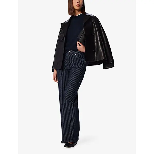 Whistles Crewneck Seam-detail Cashmere Jumper