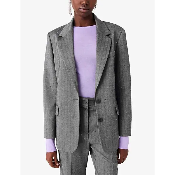 Maje Tailored Single-breasted Stretch-woven Blazer