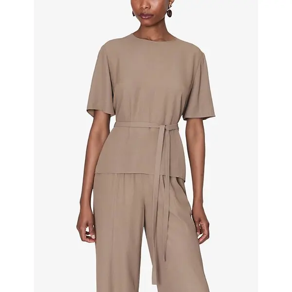 JOSEPH Atheris Tie-waist Crepe Top
