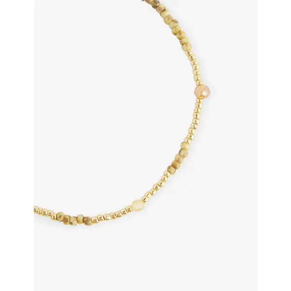 Anni Lu 18ct Gold-plated Brass And Glass Bead Bracelet - Speckle