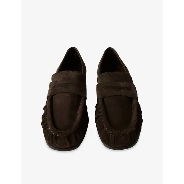Whistles Ruched Suede Loafers
