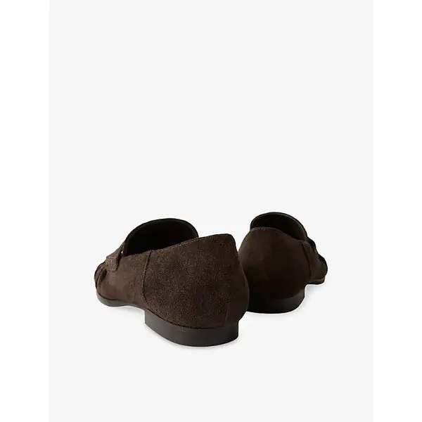 Whistles Ruched Suede Loafers