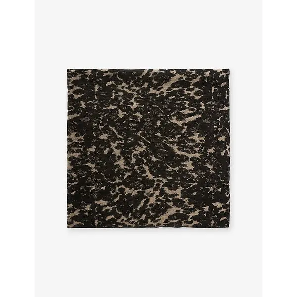 JOSEPH Ezra Leopard-print Cashmere Scarf - Black/powder