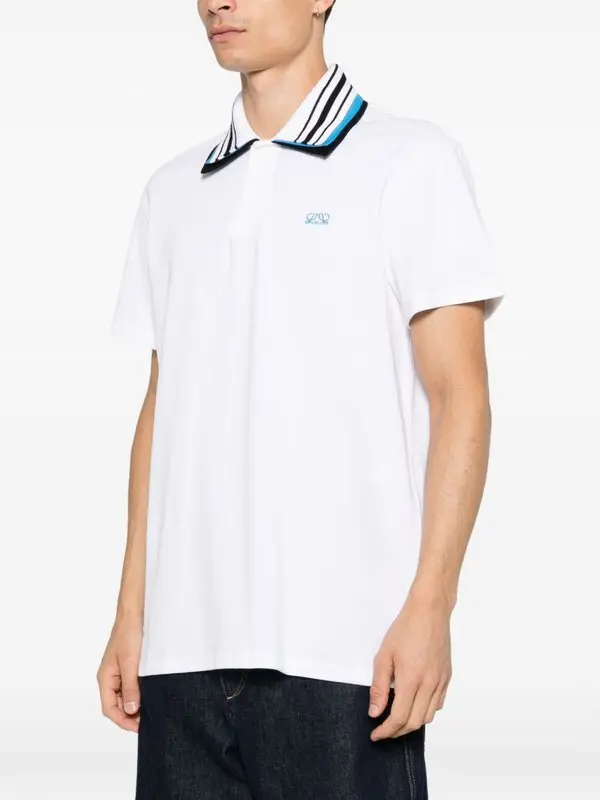 Loewe Anagram Cotton Polo Shirt - White