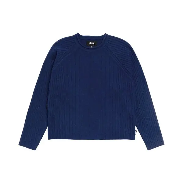 StÜssy Merino Ribbed Pullover - Blue
