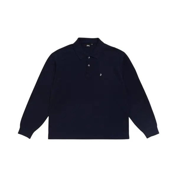 StÜssy Classic Pique Long-sleeve Polo 'navy