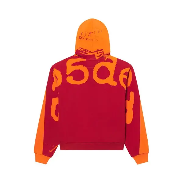 SP5DER Overprint Zip Hoodie 'tangerine