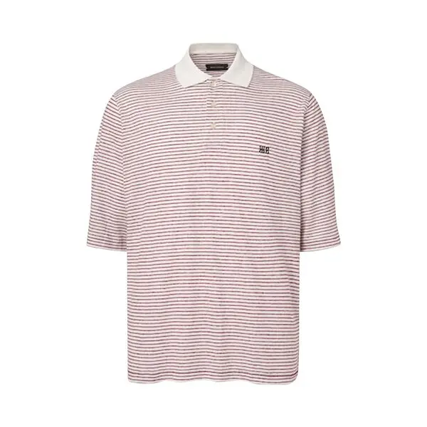 WALES BONNER Bask Polo 'ivory/wine
