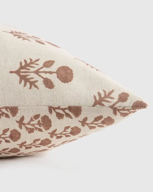 Quince Reversible Block Print Pillow Cover - Rust
