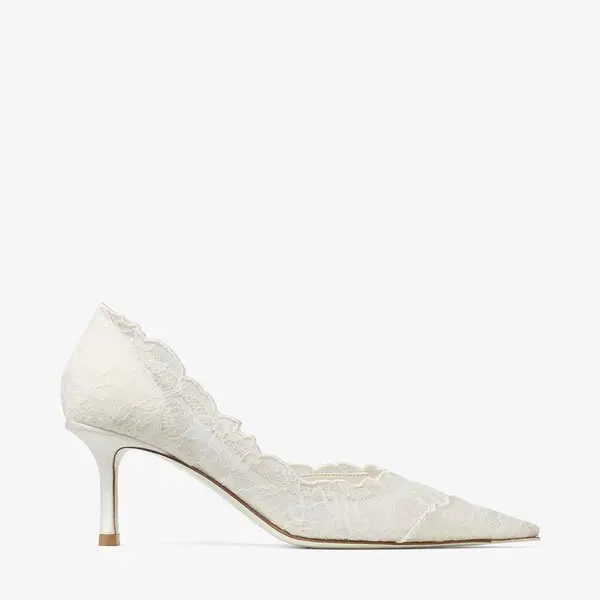 JIMMY CHOO Faiz Pump 65 Ivory Lace Pumps - Ivory/ivory