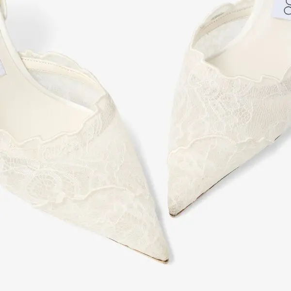 JIMMY CHOO Faiz Pump 65 Ivory Lace Pumps
