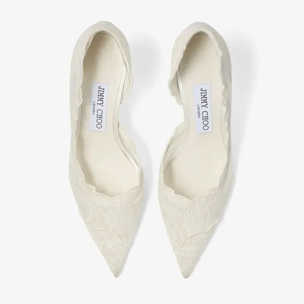 JIMMY CHOO Faiz Pump 65 Ivory Lace Pumps
