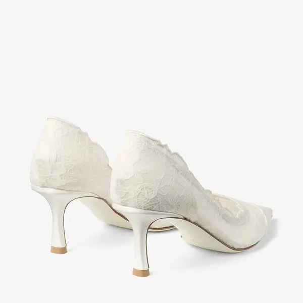 JIMMY CHOO Faiz Pump 65 Ivory Lace Pumps
