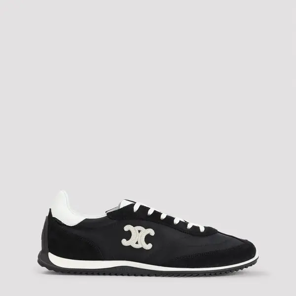 Celine Low-top Racer Sneaker In Leather And Textile