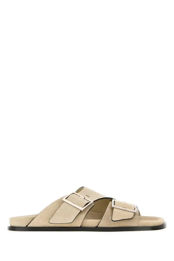 ALOHAS Suede Alba Sandals With Buckle Detail - Beige O Tan