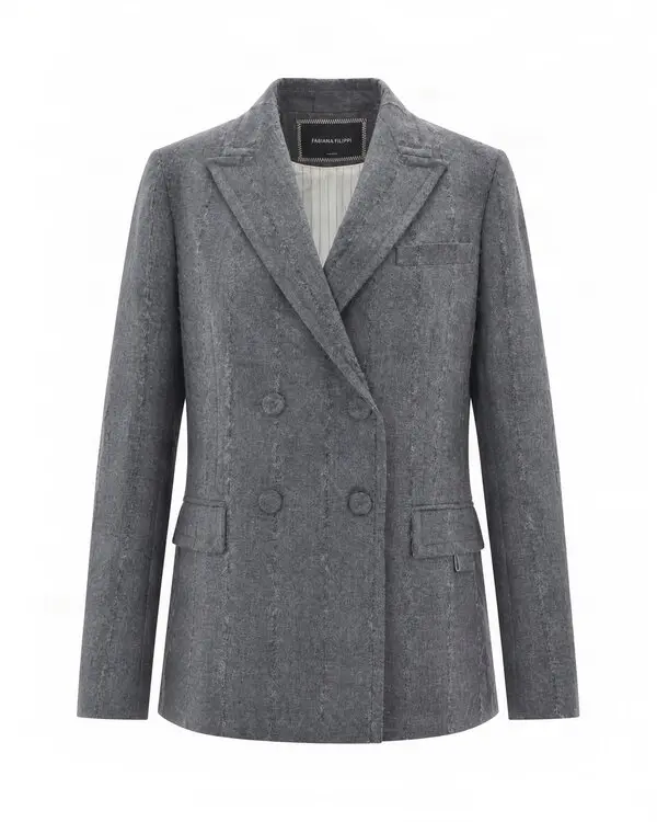 Fabiana Filippi Double-breasted Tailored Blazer - Ardesia