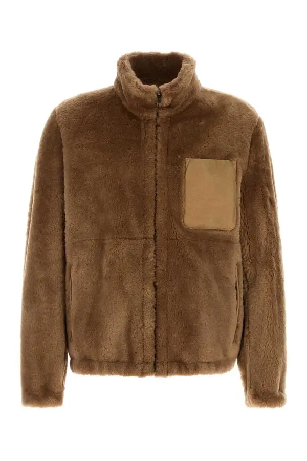 SALVATORE SANTORO Reversible Shearling Jacket - Camel