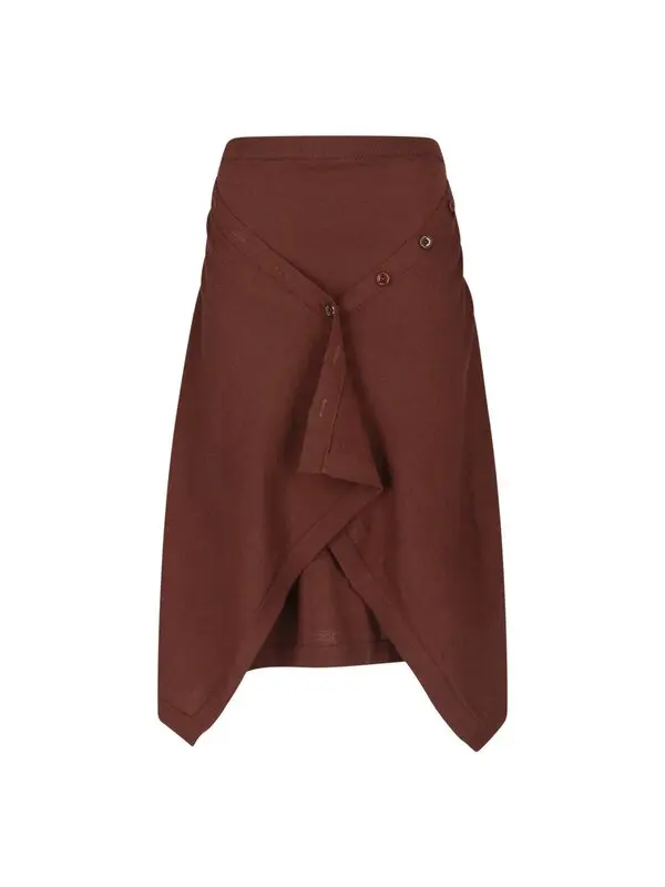 LEMAIRE Asymmetric Wrap-front Midi Skirt - Red