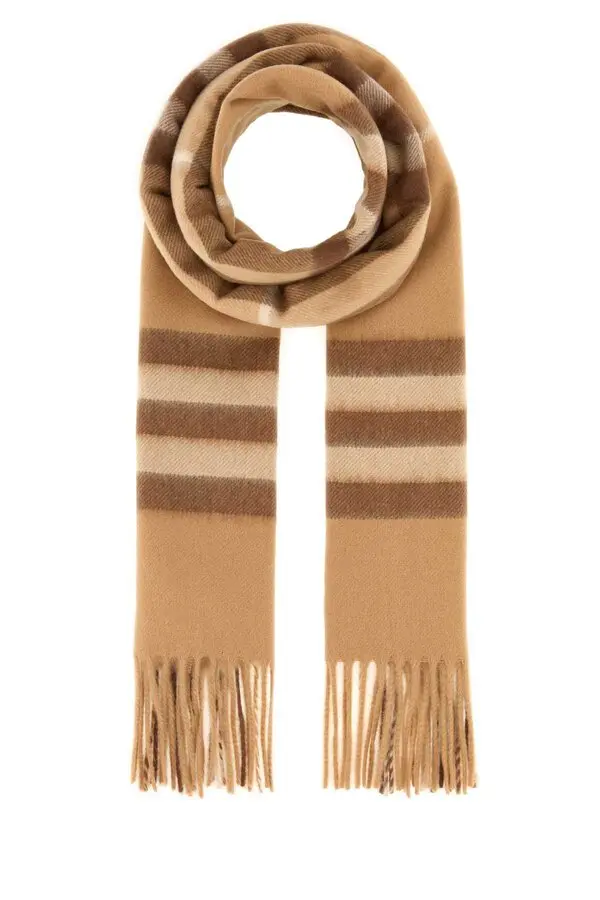 Burberry Embroidered Cashmere Scarf 168 Cm X 30 Cm - Checked