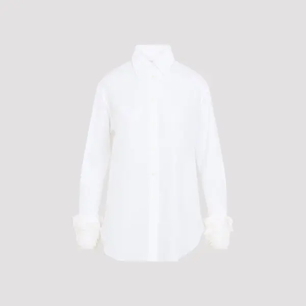 JIL SANDER Oversized Ruffled Cuff Button-up Shirt