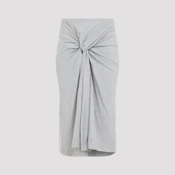 Dries Van Noten Hemellana Midi Skirt In 100% Cotton - Grey