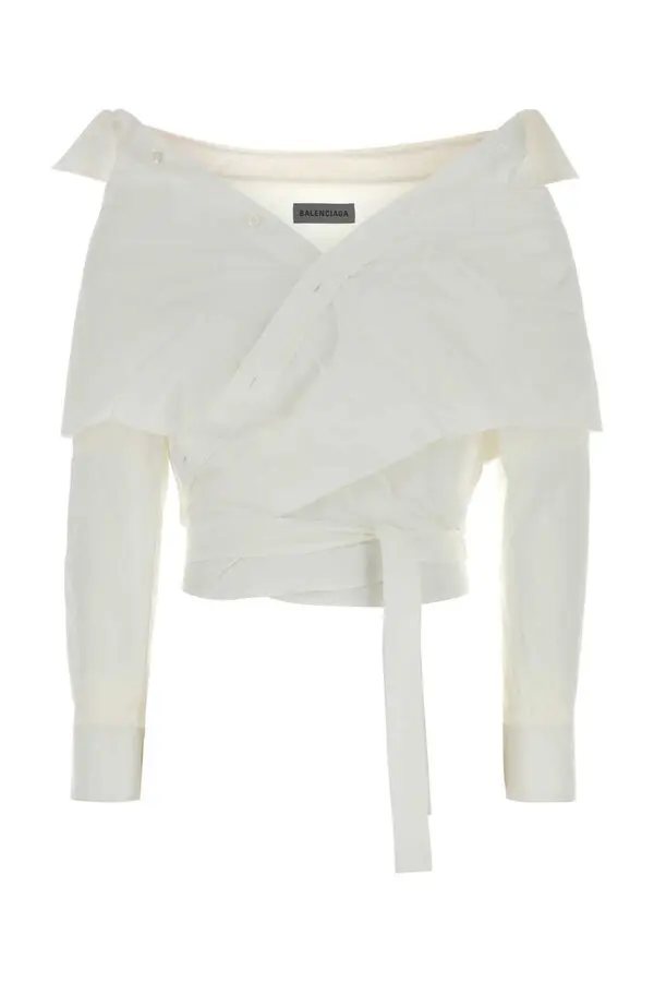 Balenciaga Poplin Shirt In Crisp Cotton - White