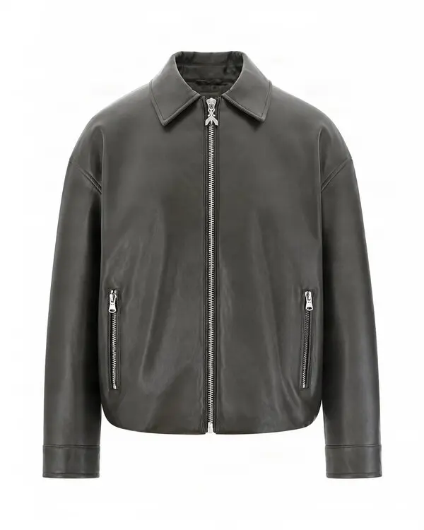 Patrizia Pepe Faux Leather Zip Front Jacket - Mysterious Green