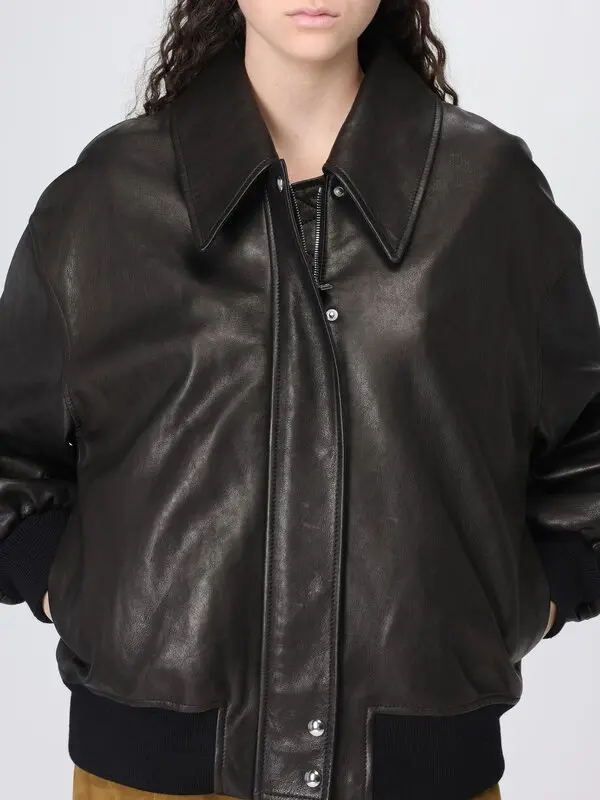 Khaite Shelman Cropped Lamb Nappa Jacket With Dropped Shoulders