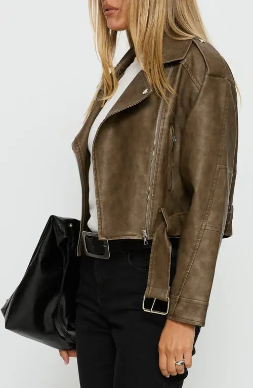 Princess Polly Talisha Faux Leather Biker Jacket