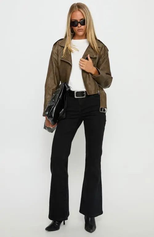 Princess Polly Talisha Faux Leather Biker Jacket