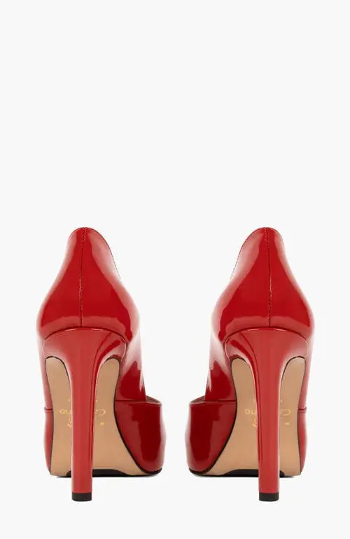 CAVALINHO Iconic Patent Leather Peep-toe Platform Stiletto Heels - Red