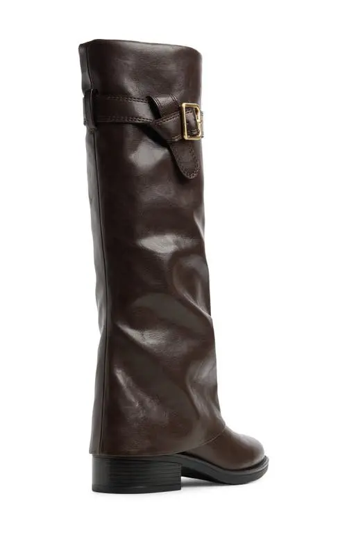 Aldo Eloewiel Faux Leather Knee High Boot - Dark Brown
