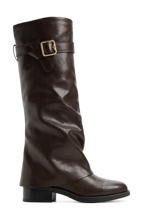 Aldo Eloewiel Faux Leather Knee High Boot - Dark Brown