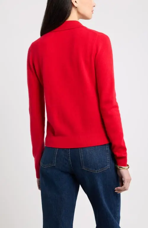 Nordstrom Cashmere Polo Sweater - Red Celebration