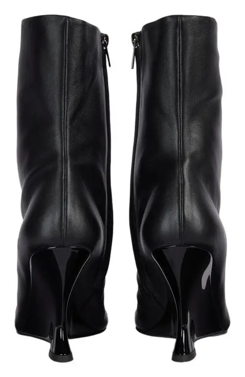 Balmain Wedge Smooth Leather Ankle Boots